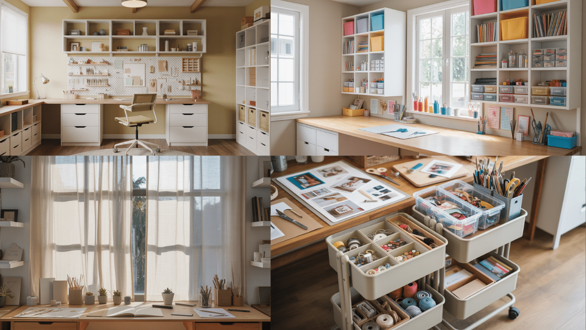 20 Craft Room Ideas With Practical Design Layouts - Enthralling Gumption